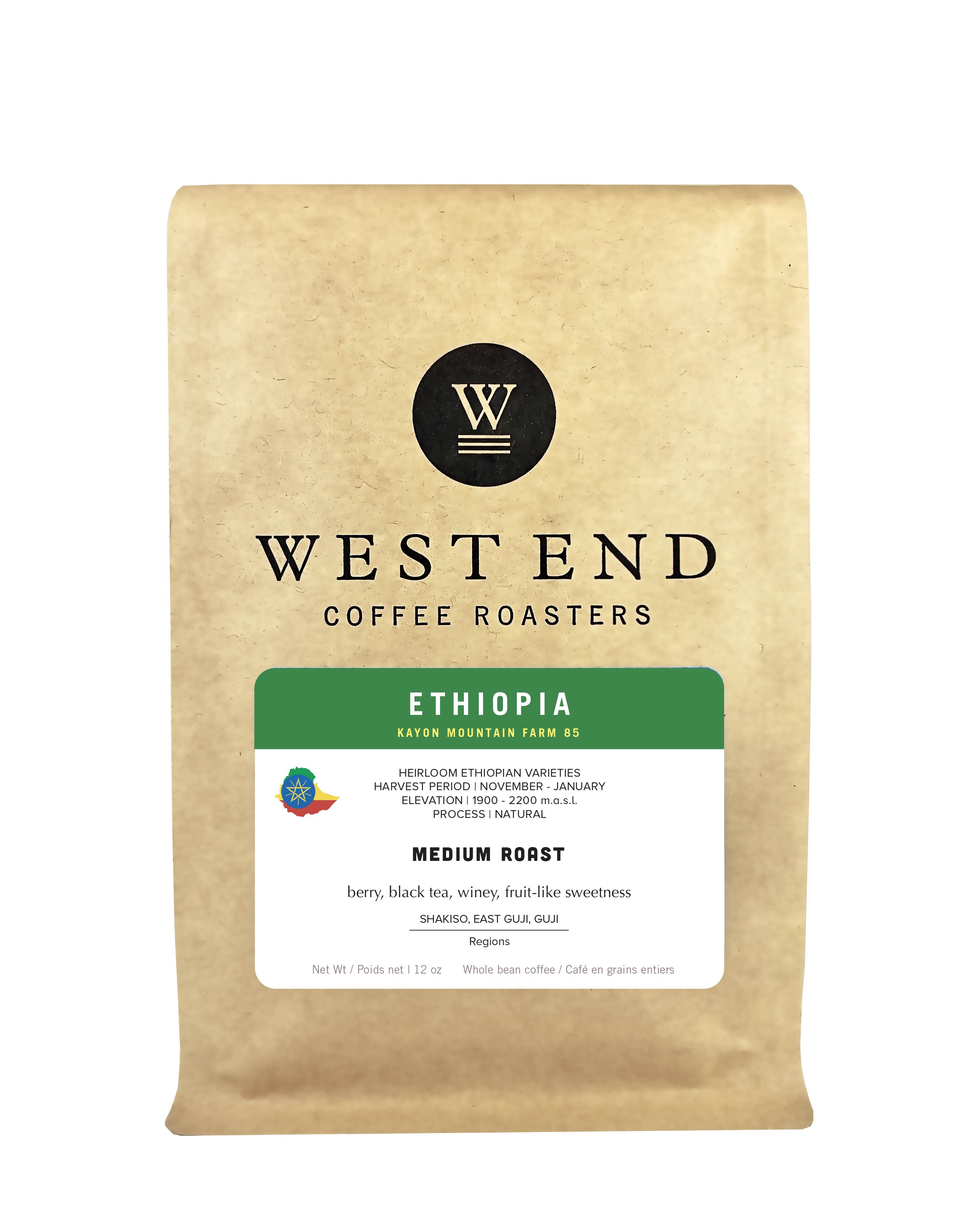 Ethiopia Organic Guji Kayon Mountain Farm - 85 - medium roast – West End Coffee Roasters